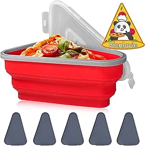 Bienlavie Pizza Storage Container with 5 Microwavable Serving Trays ...