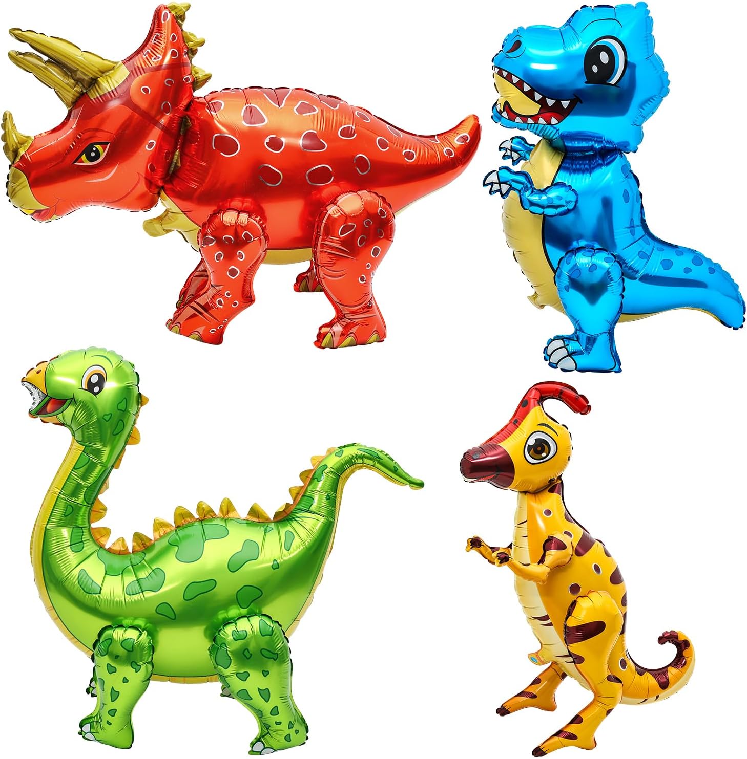 Amazon.com: 4Pack Giant Self Standing Dinosaur Foil Balloons for ...
