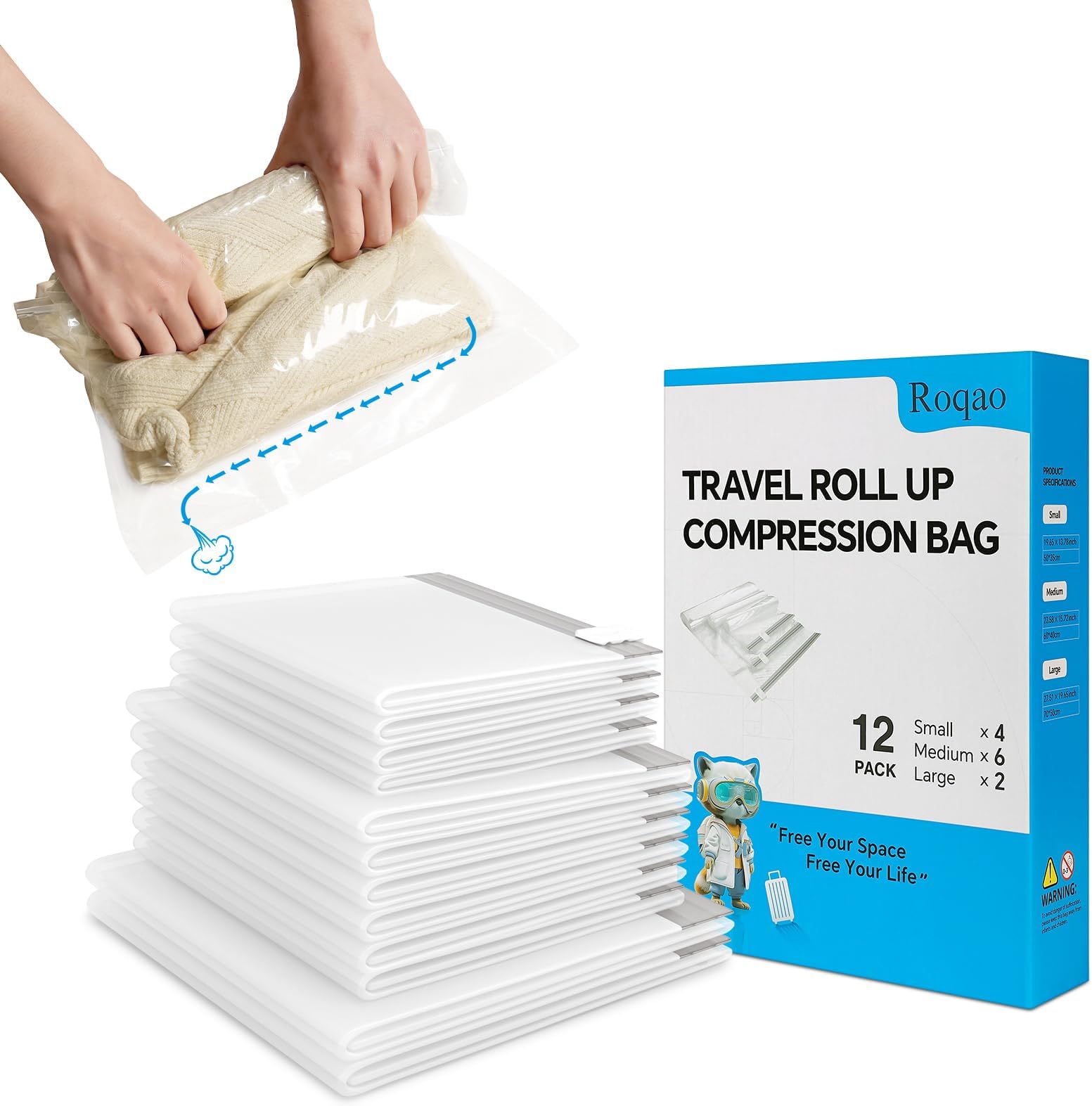 Amazon.com: Storage Master 8-Pack Compression Bags for Travel ...