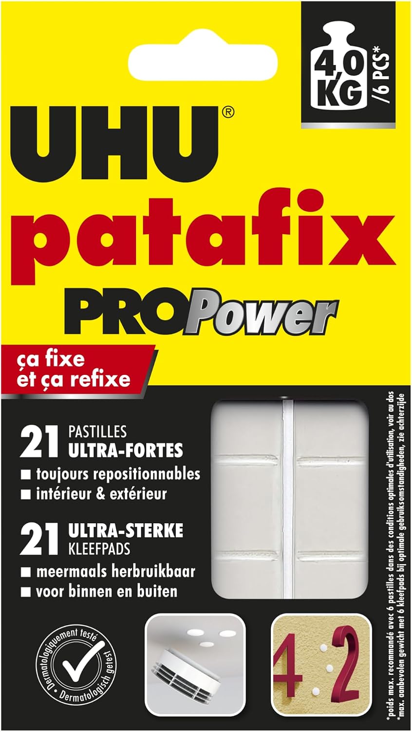 UHU Patafix ProPower Pastilles Adhésives Double Face
