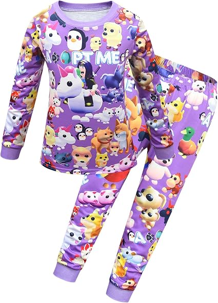 Adopt Me Pets Pa_jama-s For Girls Size3 Novetly Long Sleeve Pant Sets ...