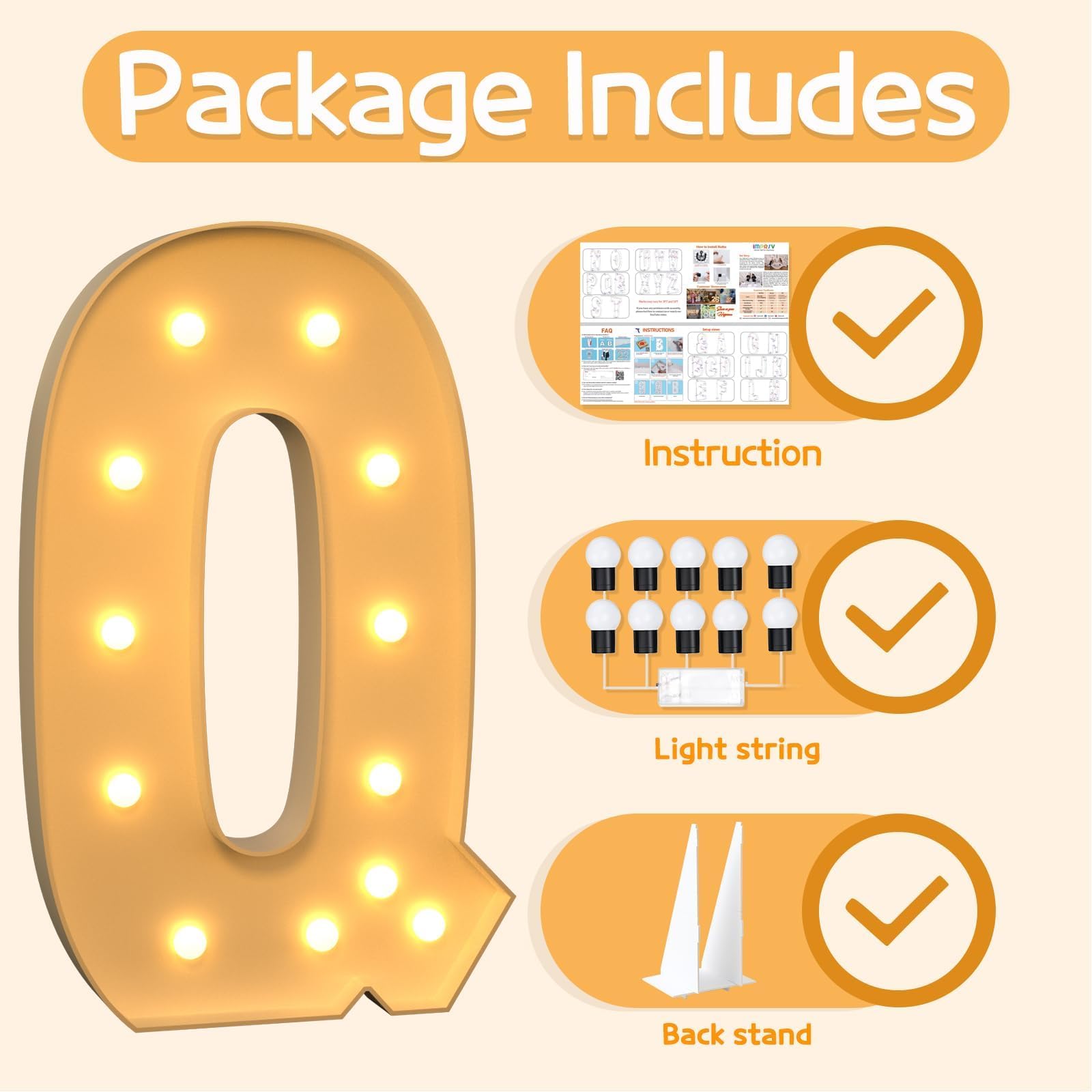 Snapklik.com : Marquee Letters 4 Feet Tall Large Light Up Letters Q ...