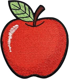 Amazon.com: Shiny Apple Patch – 3.5 inches, Cool Red Apple Iron On ...