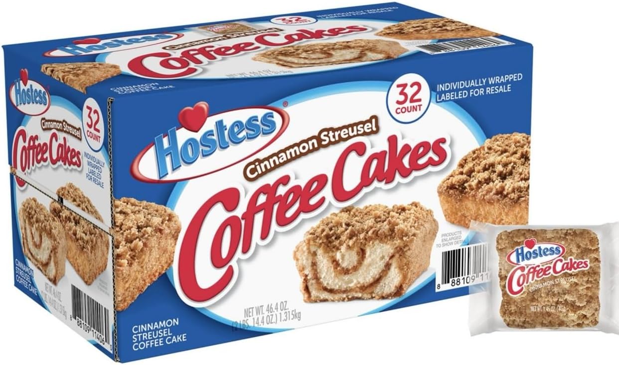 Amazon.com: Hostess Coffee Cakes, Cinnamon Streusel Snack Cakes, 11.6 ...
