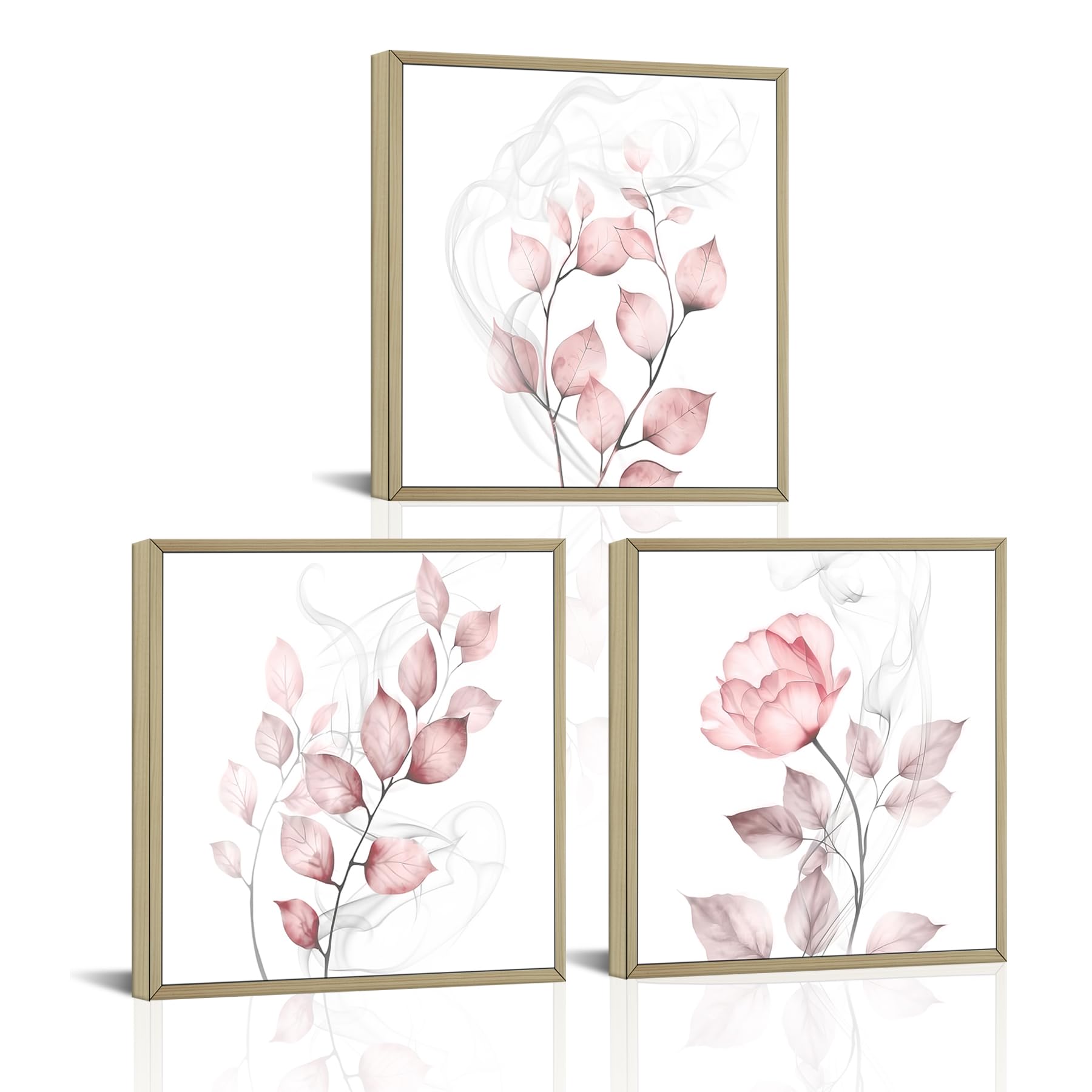 Amazon.com: Pink Abstract Flower Canvas Wall Art, Smoky Rose Flower ...