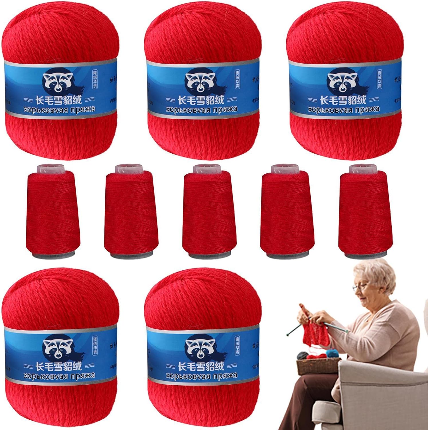 Amazon.com: Mink Cashmere Yarn, Thick Knitting Thread Cashmere, Long ...