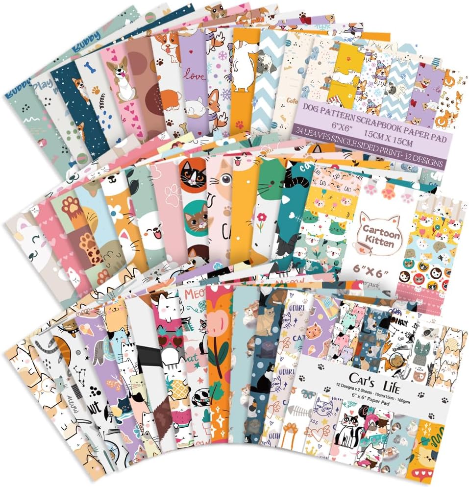 Amazon.com : Morcheiong 60 Sheets Rainbow Pattern Paper Set A5 Size ...