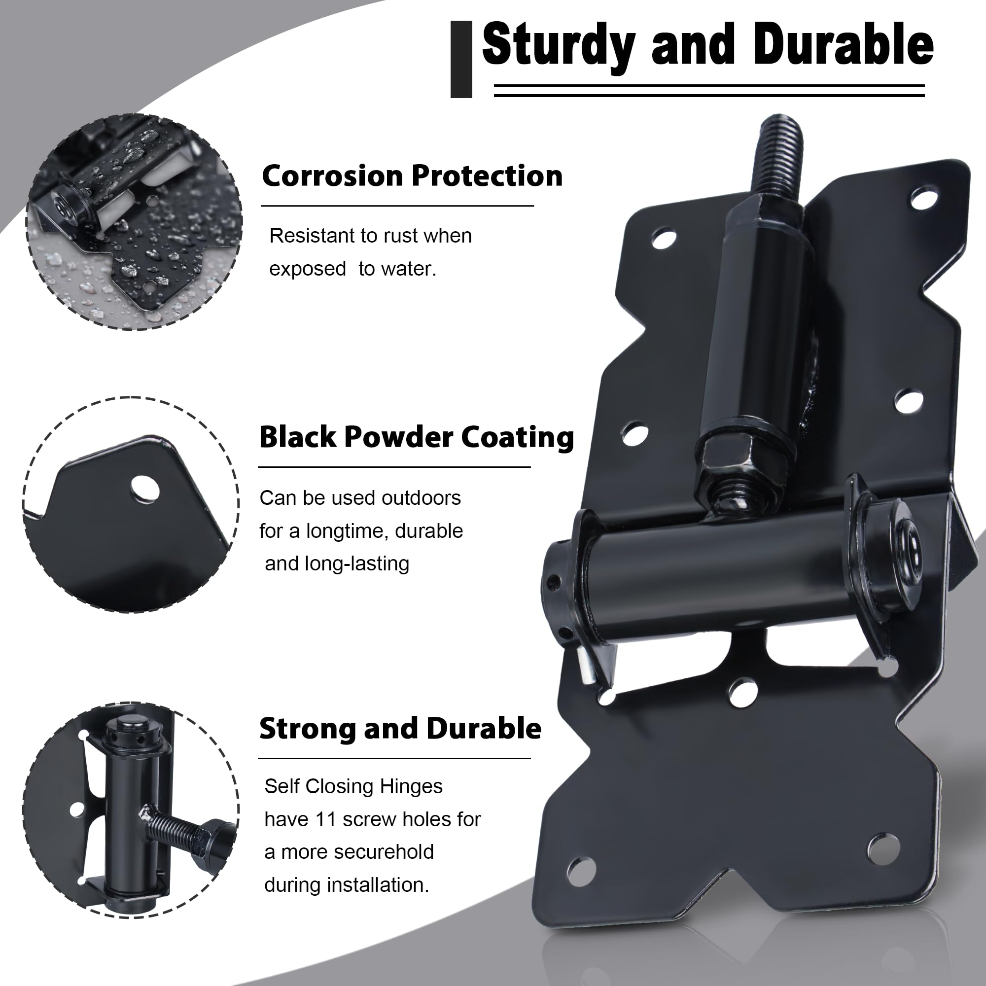 Snapklik.com : Auxdee 90 Degree Self Closing Gate Hinges - Heavy Duty ...