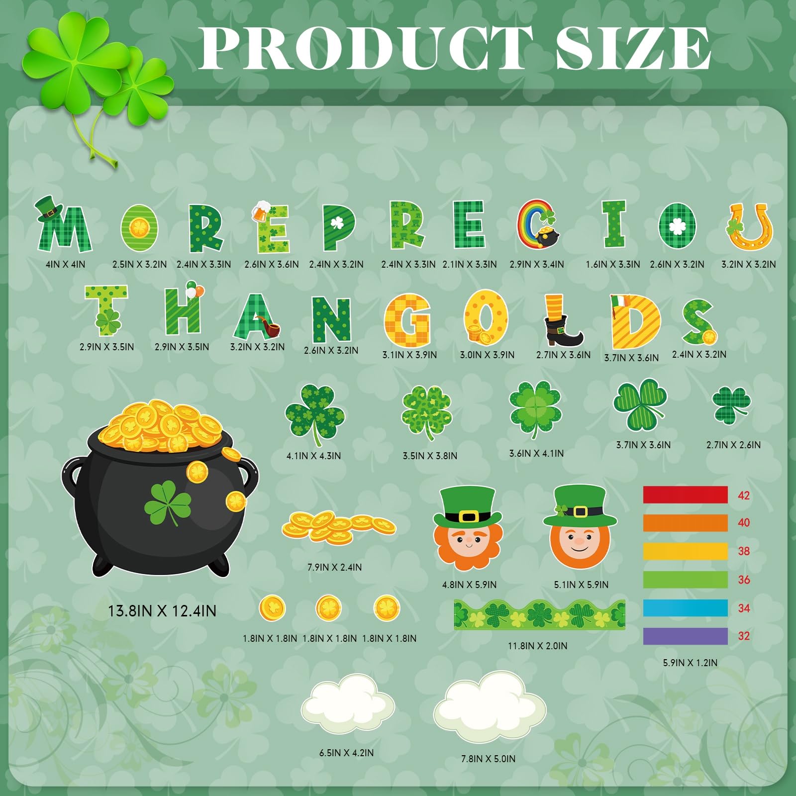 Snapklik.com : Pasimy St. Patricks Day Bulletin Board Decorations Set ...