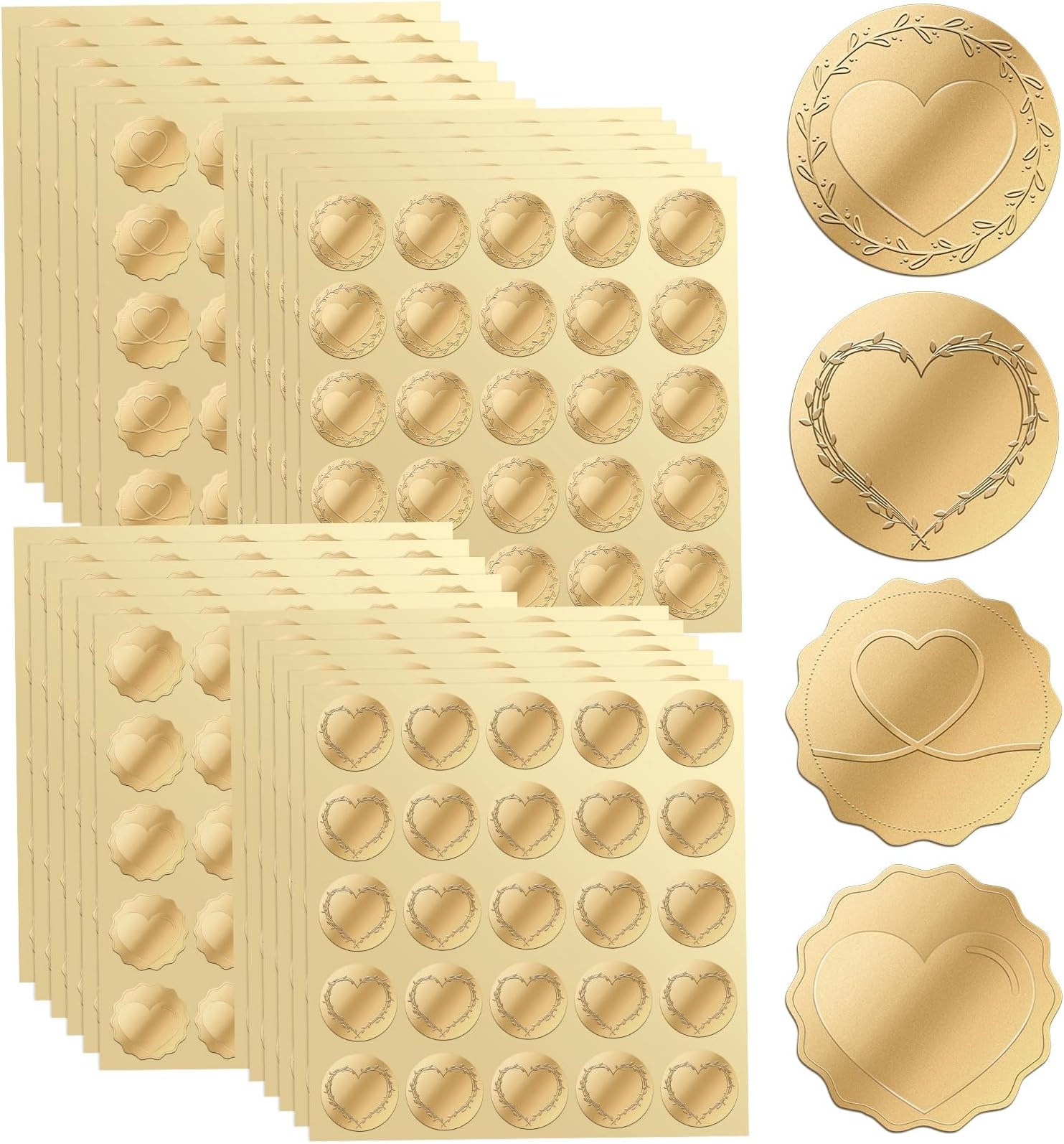 Amazon.com: Clear Stickers - 200-Count Wedding Stickers, Gold Envelope ...