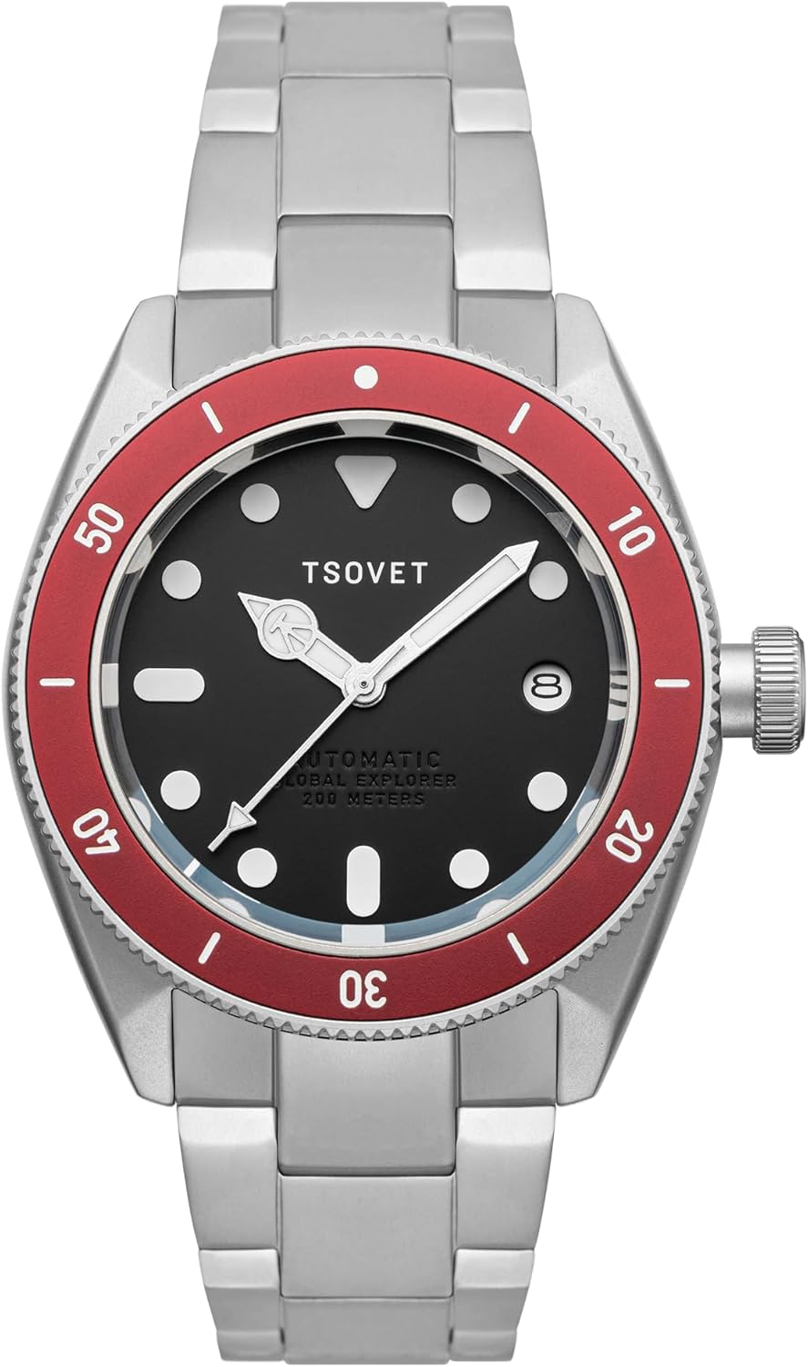 Amazon.com: TSOVET JMT-DW42 Men's Japanese Automatic 42mm Brown Bezel Block Dial Watch with ...