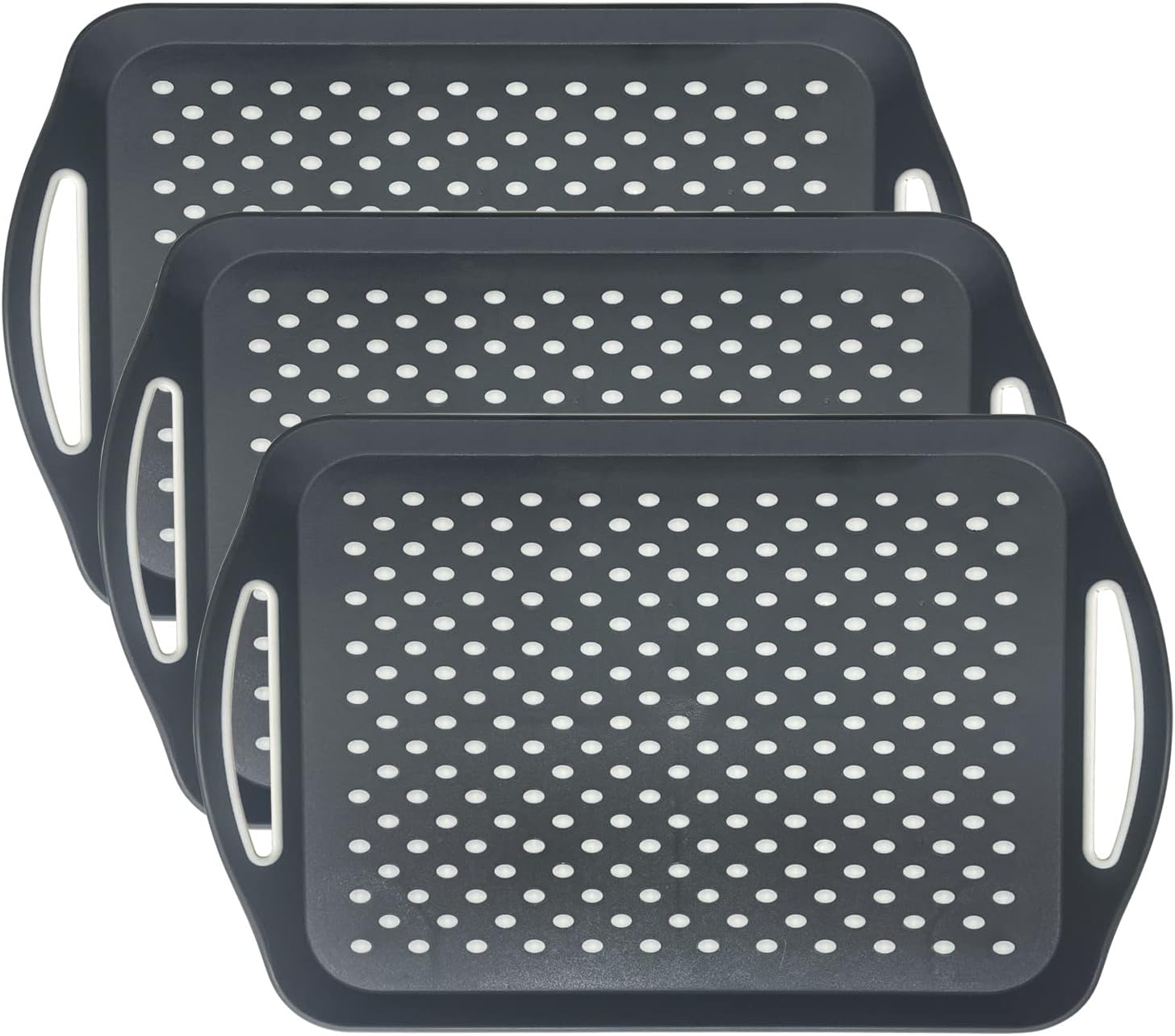Amazon.com: Non-Slip Serving Tray with Handles, 17.7" x 12.4" Large ...