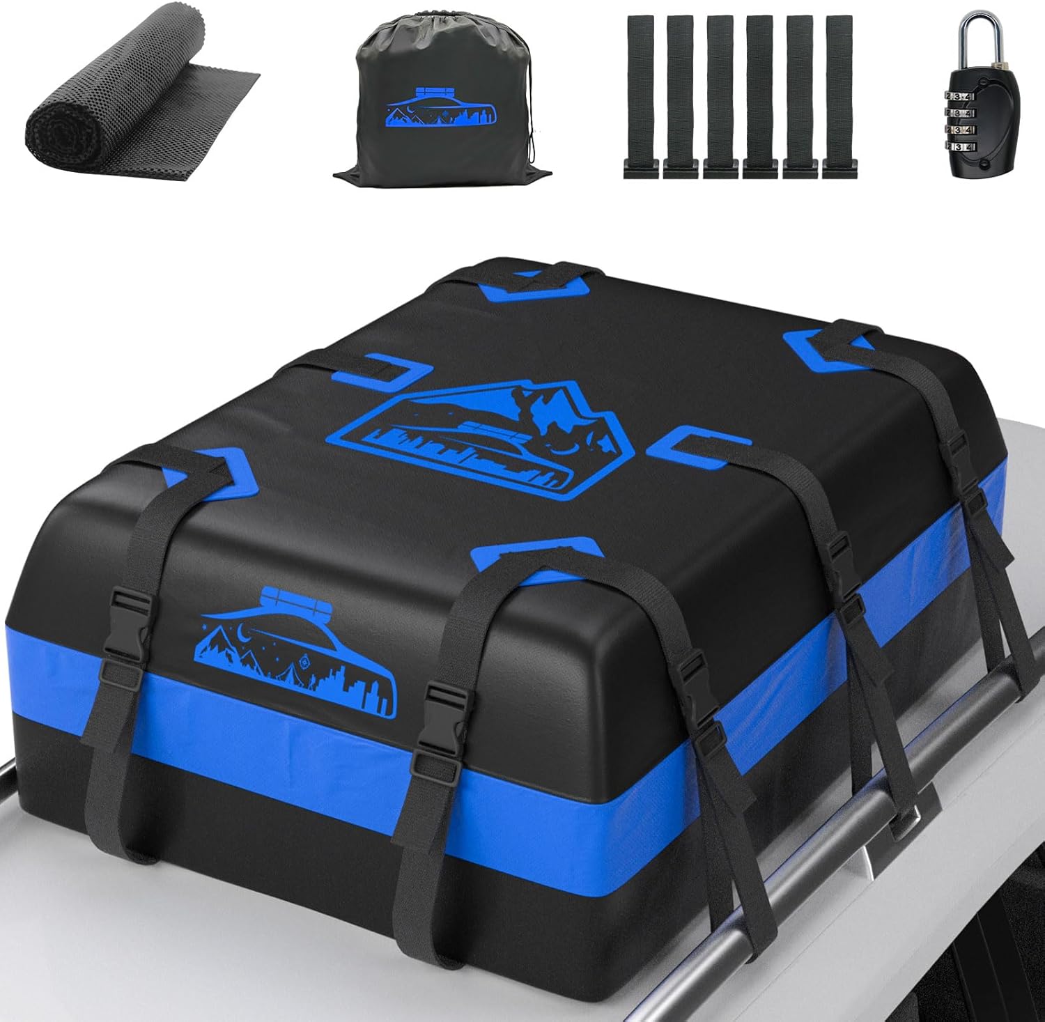 BOYUJK Car Roof Bag - 20 Cubic/566L, Waterproof, No Rack Needed, Anti ...
