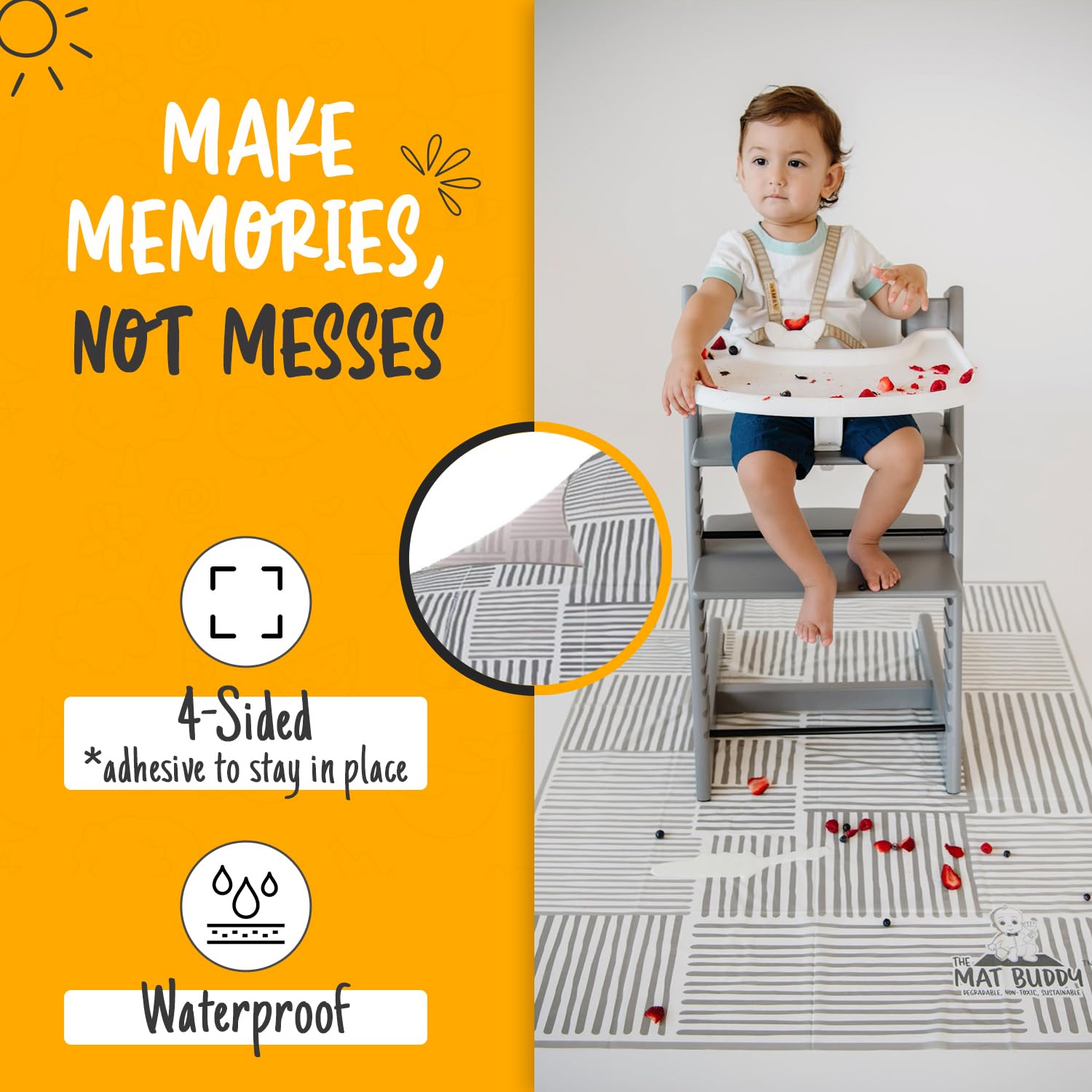 High Chair Food Catcher MatLeya Plastic Splat Mat For Baby, Easy ...