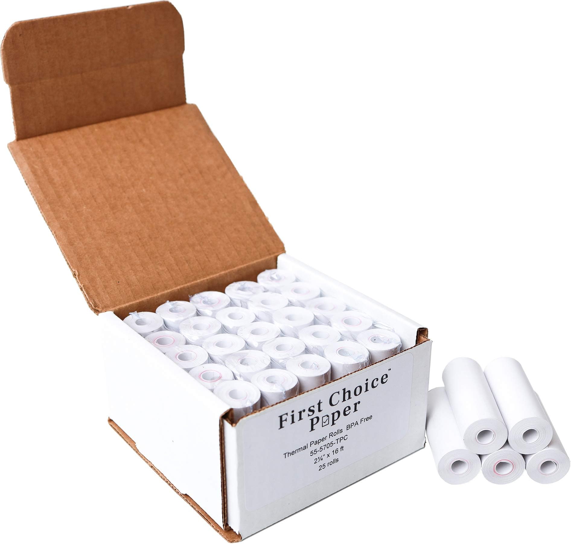 Amazon.com : First Choice Paper, 2 1/4" x 16' Coreless Thermal Paper ...