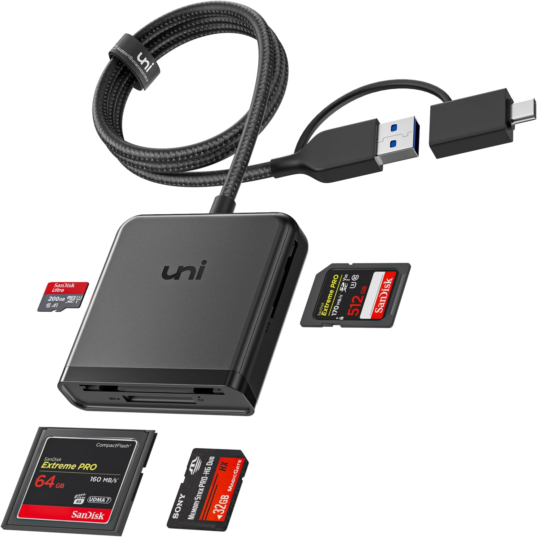Lettore di schede SD, uni 4-in-1 lettore schede USB 3.0 e USB C con ...
