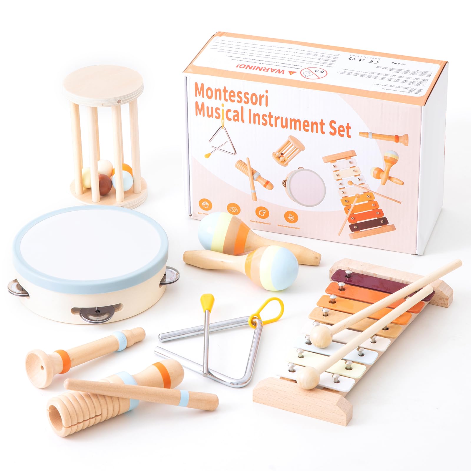 Amazon.com: Baby Musical Instruments-Montessori Wooden Toys for ...