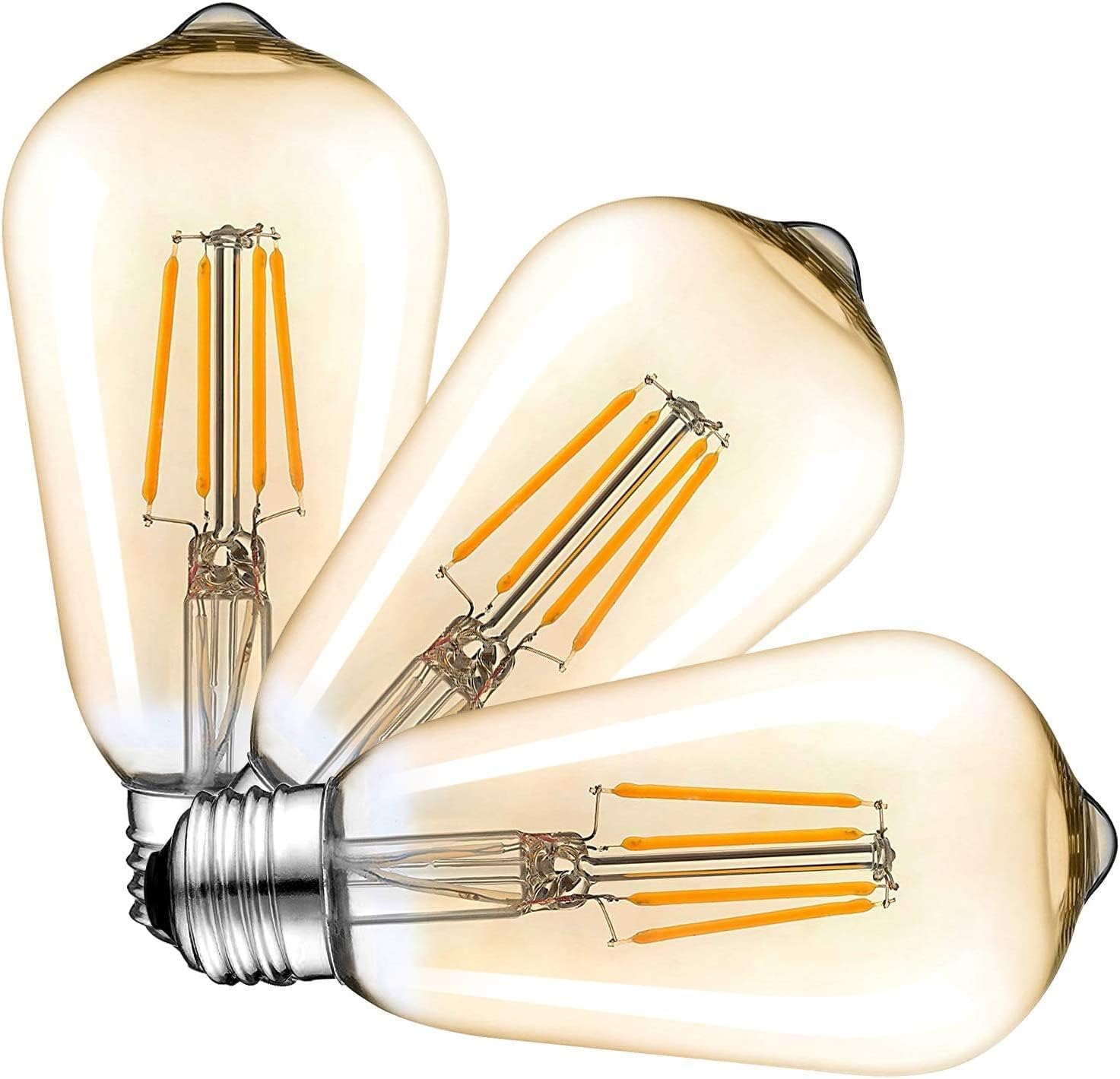Vintage LED Edison Bulb, Dimmable 6W(60W Equivalent) E27 Retro Light ...