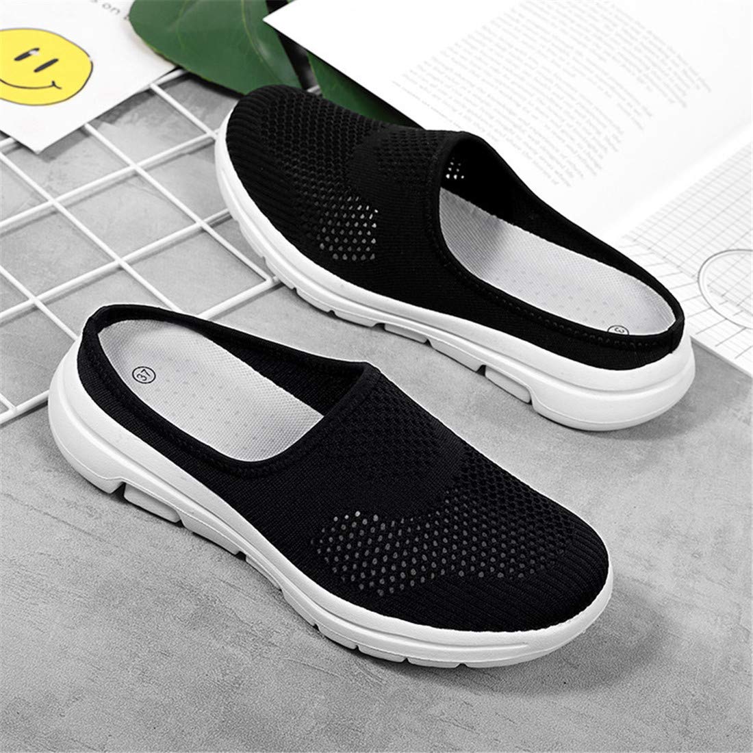 Snapklik.com : Womens Backless Sneakers Mesh Slip-on Mule Shoes ...