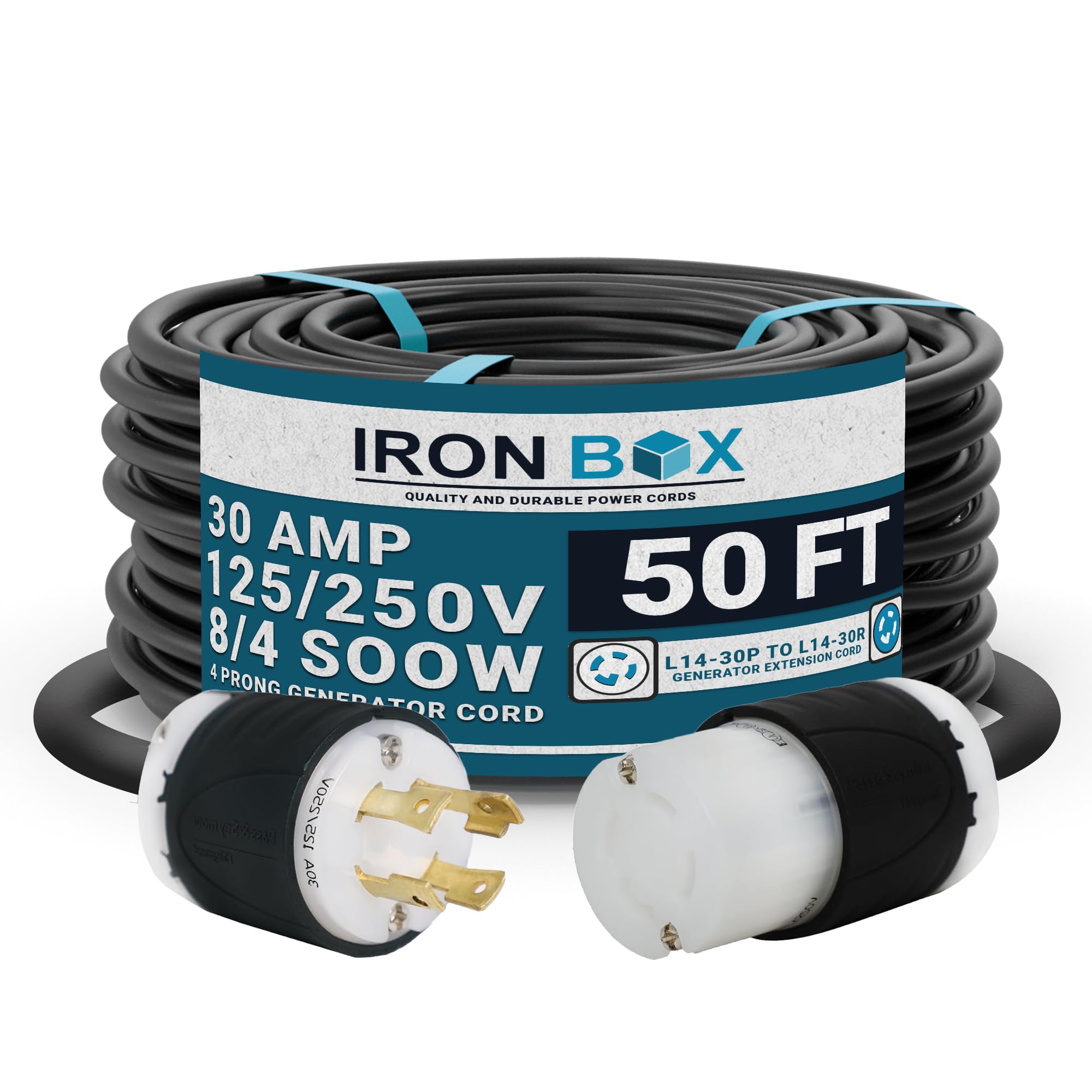 IronBox Electric - Heavy-Duty NEMA L14-30 Generator Extension Cord ...