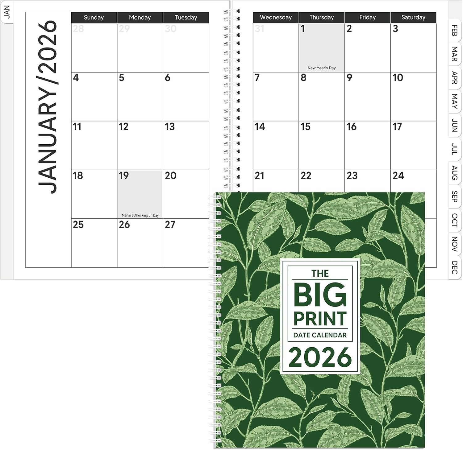 Fullhawl Big Print 2026 Date Calendar Daily Plan Organizer Large Print ...
