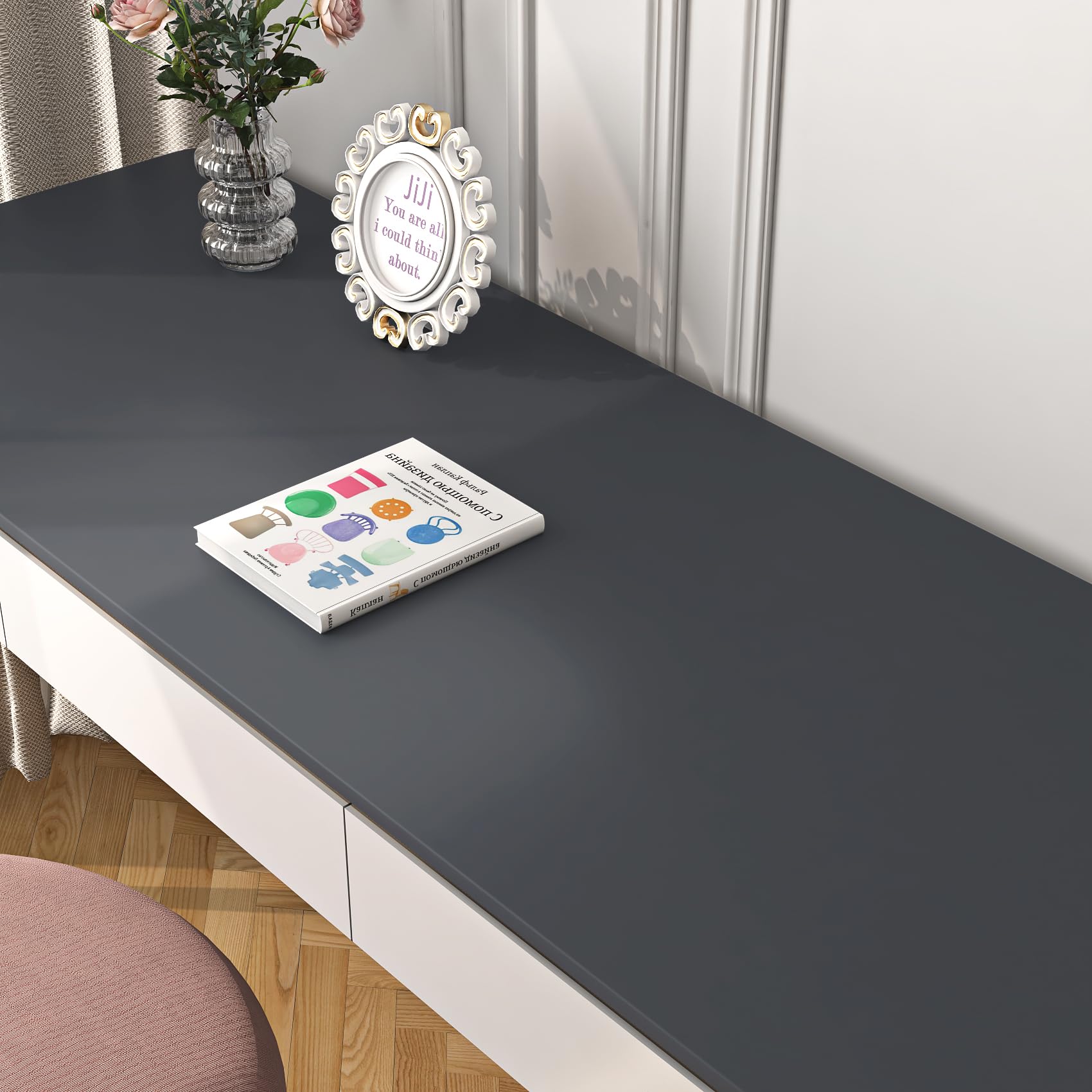 Snapklik.com : 24x394 Gray Wallpaper Peel And Stick Removable Dark Grey ...