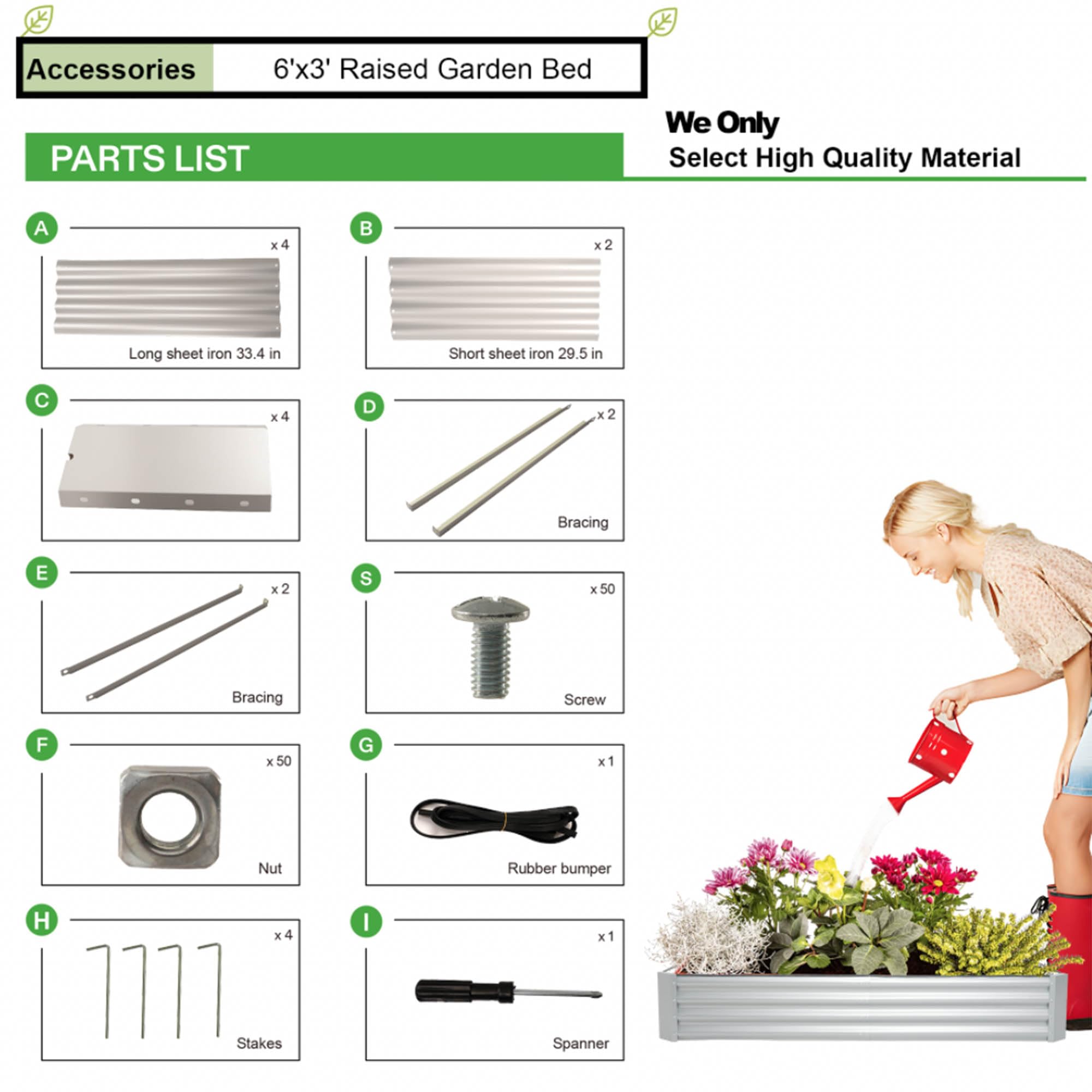 Snapklik.com : Porayhut 6x3 Raised Garden Bed Kit Easy Set-up Planter ...