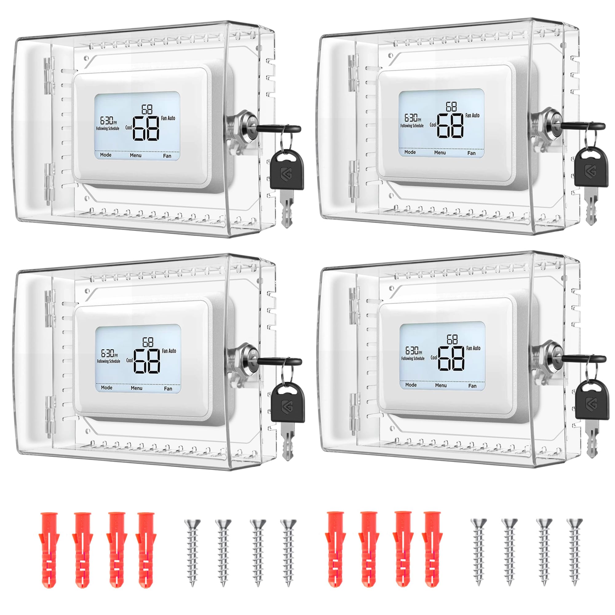 Amazon.com: Gedreew 4 PCS Large Thermostat Lock Box Cover with Key ...