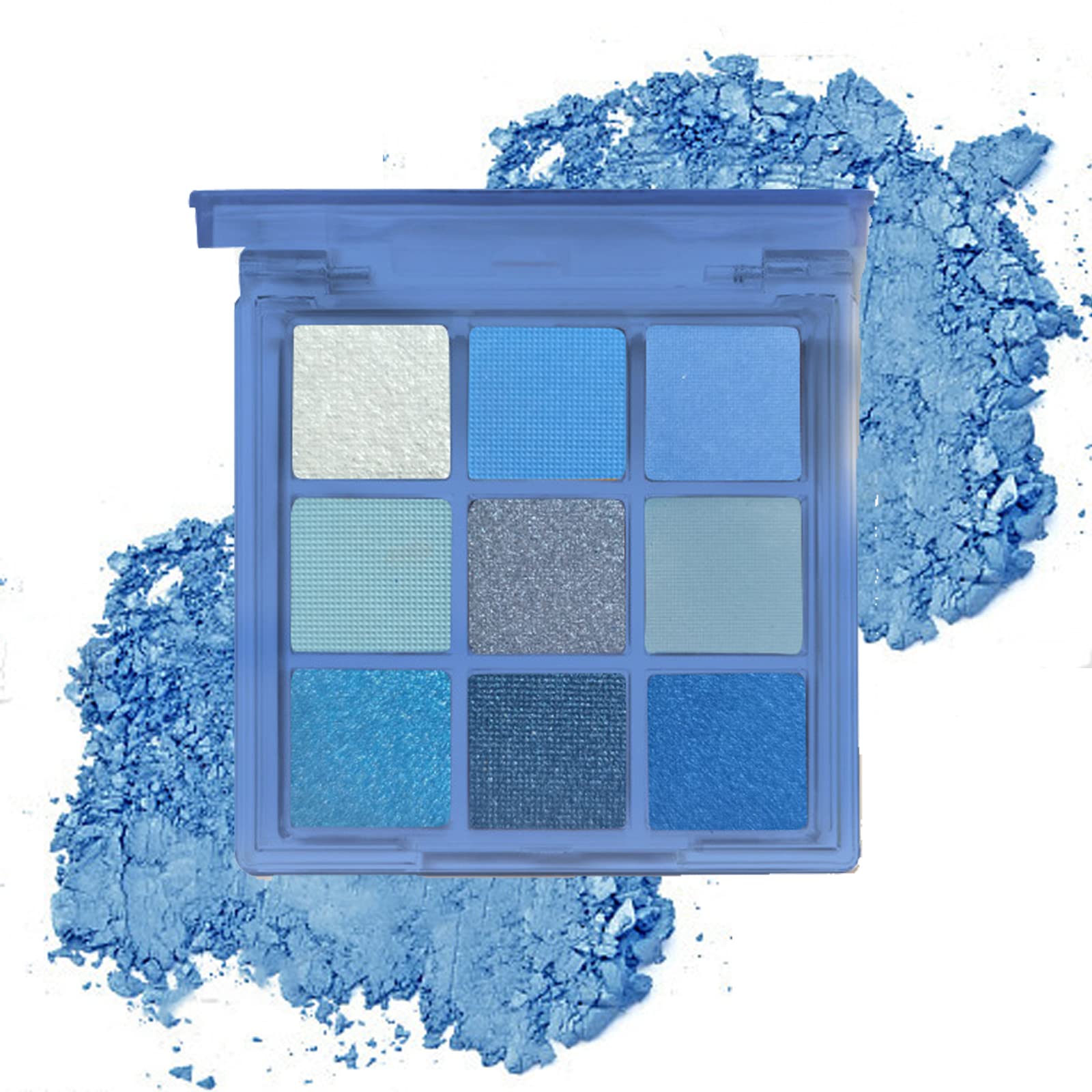Blue Eyeshadow Palette, Matte Glitter Eye shadow Makeup, 9 Colours Navy ...