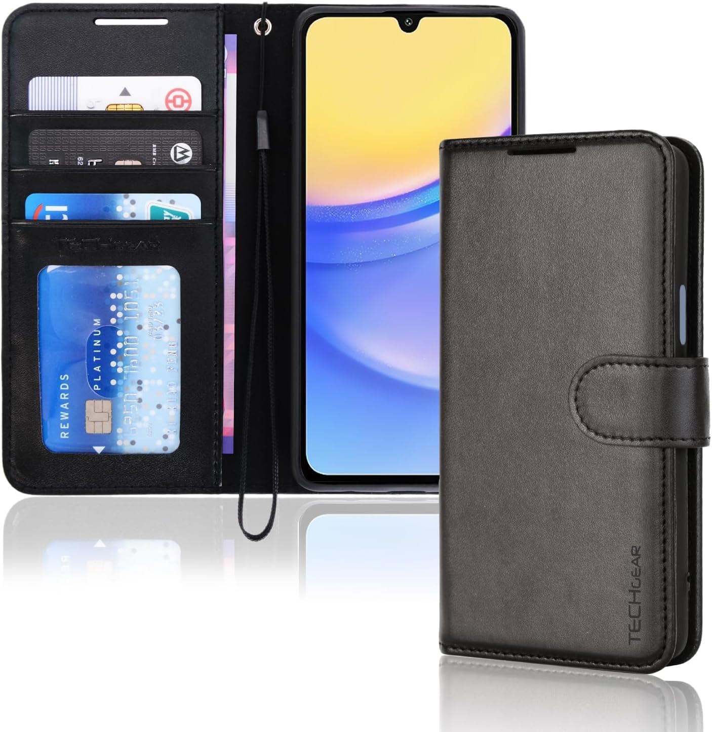 TECHGEAR Wallet Case Compatible with Samsung Galaxy A15 5G / 4G Phone, Flip Protective Case ...
