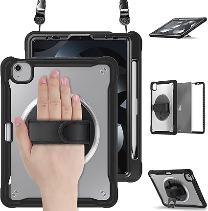 Amazon.co.jp: SENLAN iPad Pro13インチM5 M4（2025/2024）用ケース 360度回転 ハンドベルト 縦 ...