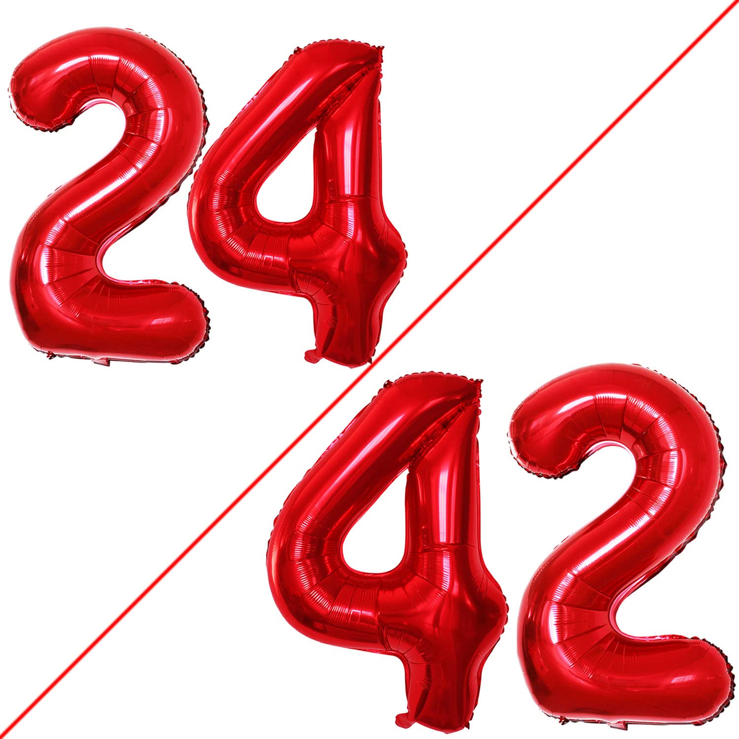 Amazon.com: GOER Number 24 Balloons for 24th Birthday Party Decorations ...