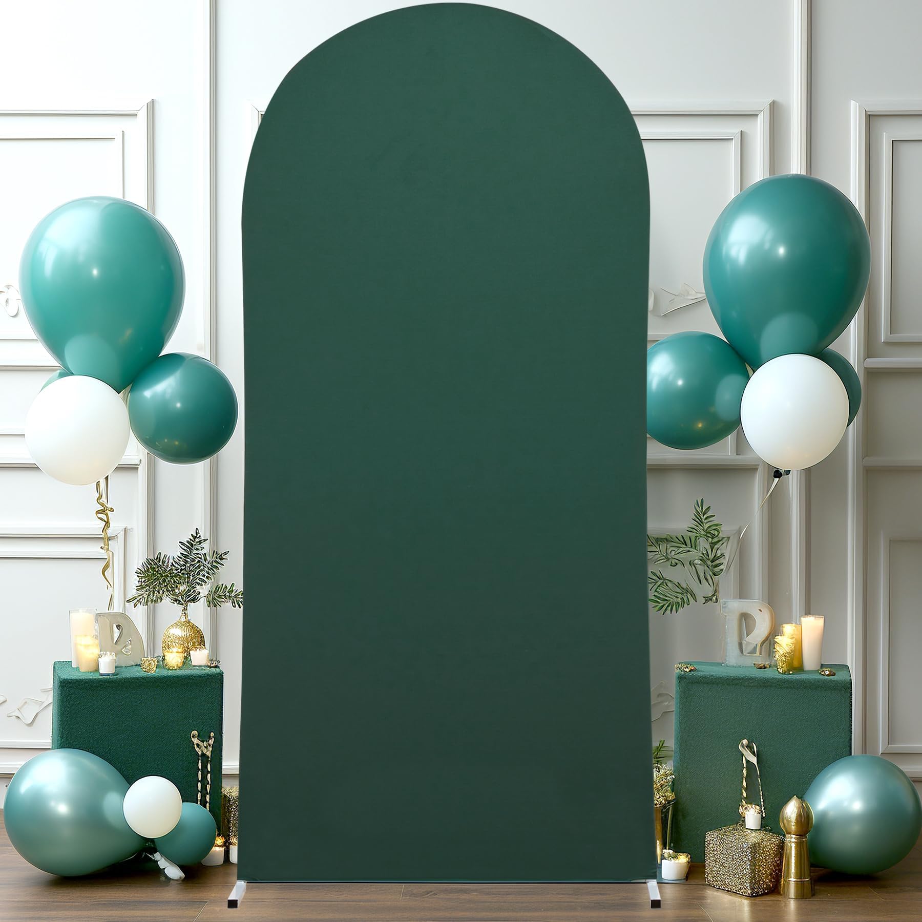 Amazon.com: 7.2FT Hunter Green Arch Cover - Spandex Fitted Wedding Arch ...