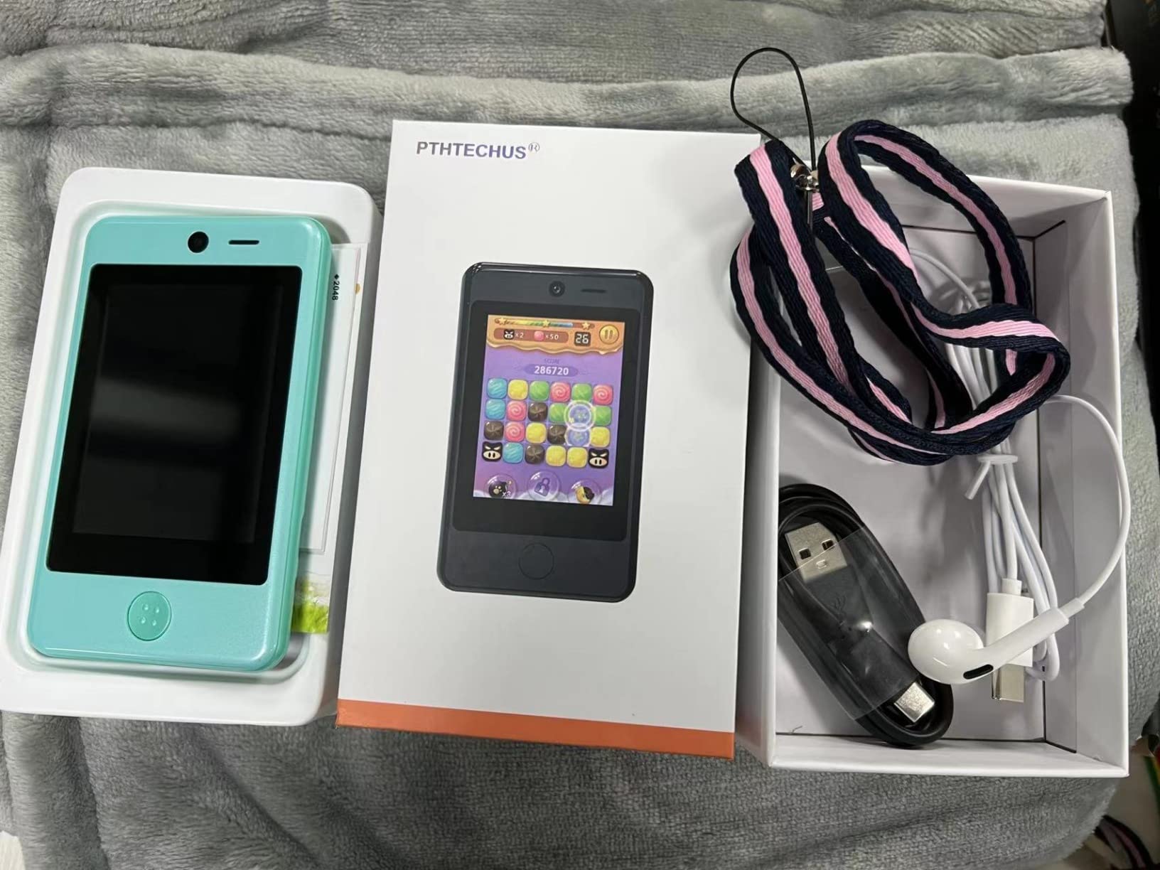 PTHTECHUS Kids Smartphone with Music Game, 3.8 Inch Large Touchscreen ...