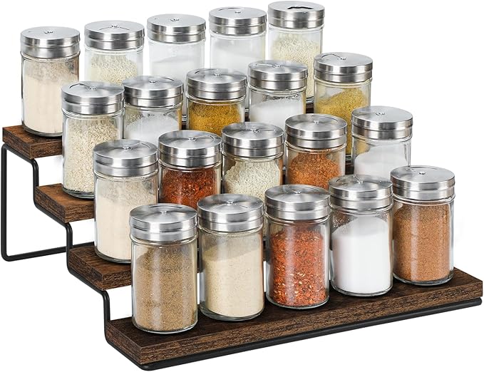 Amazon.com: YINMIT 4-Tier Plastic Spice Rack Organizer for Cabinet ...