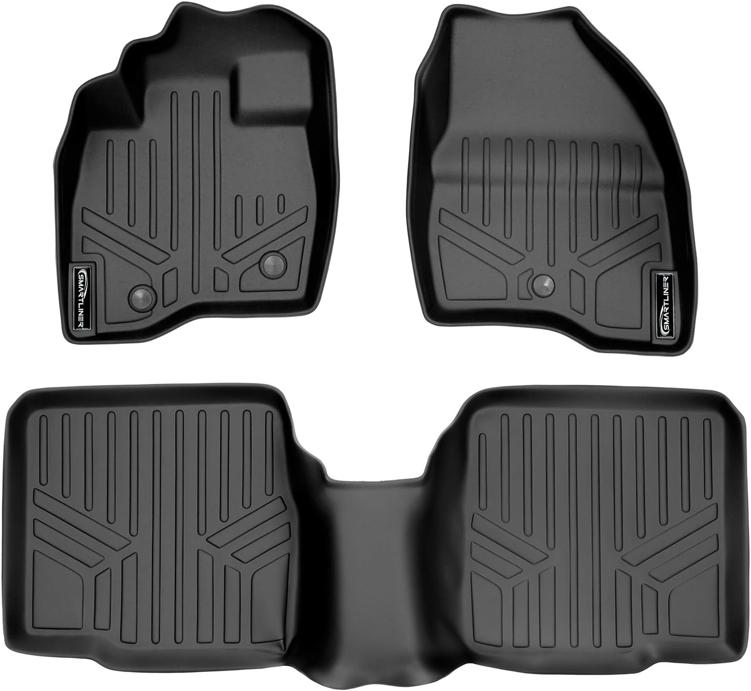 Amazon.com: SMARTLINER Custom Fit Floor Mats 3 Row Liner Set Black for ...
