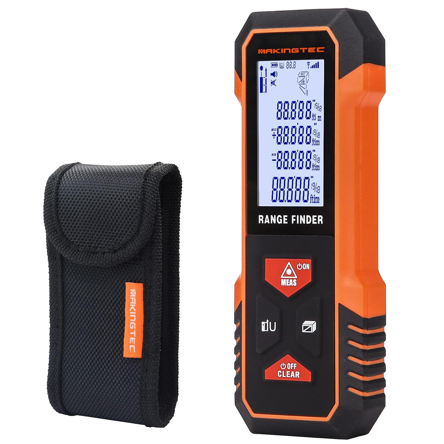 MAKINGTEC 196Ft Laser Measure, Digital Laser Tape Measure with LCD ...