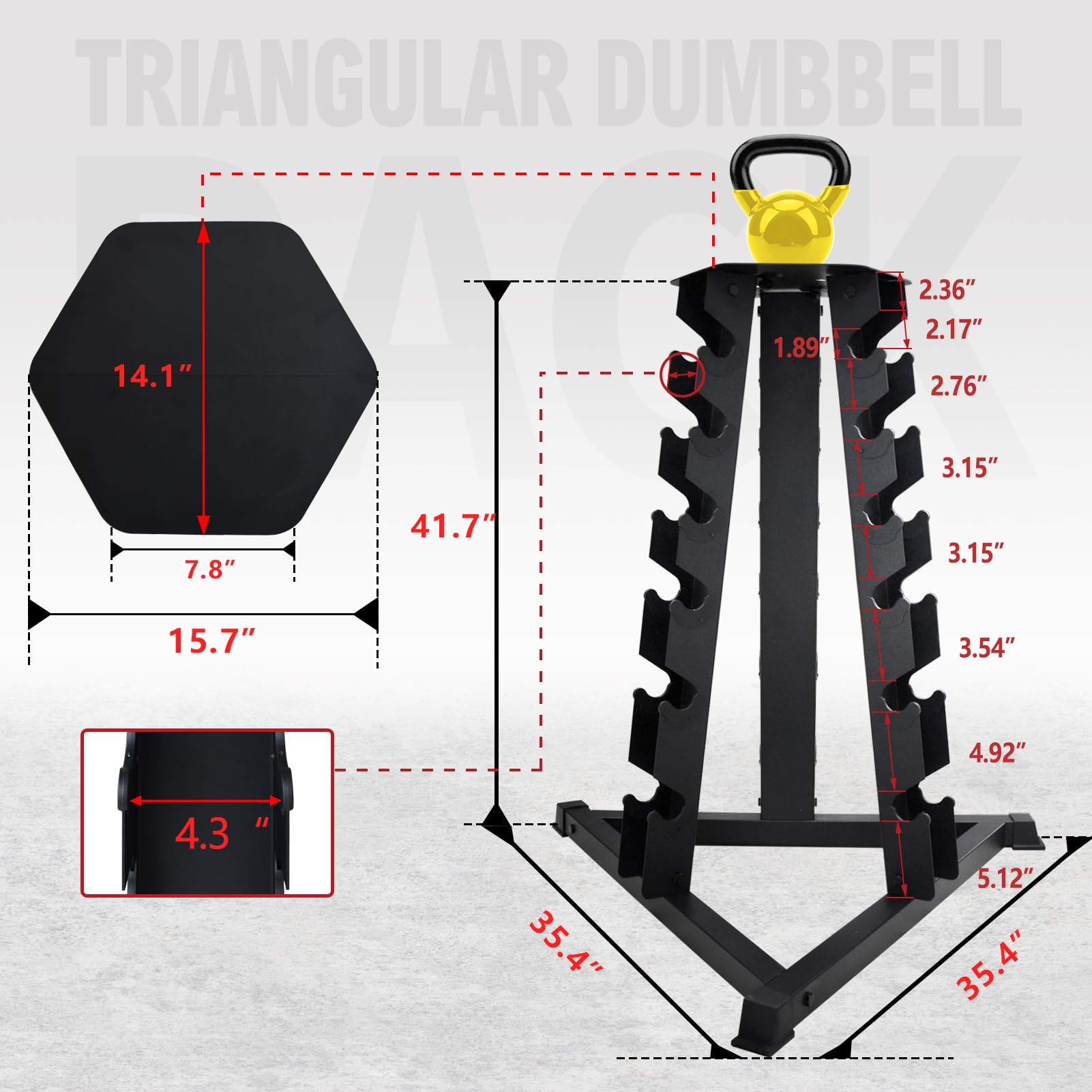 Snapklik.com : Balelinko Dumbbell Rack Stand Only, 6 Tier Triangular ...