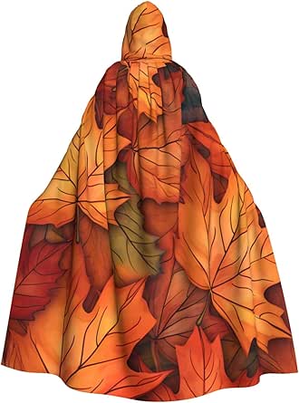 Amazon.com: cfpolar Autumn Maple Leaves Fall Pattern Hooded Cloak - Men ...