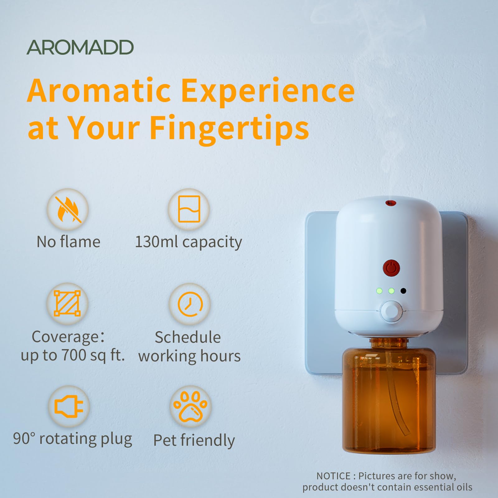 Snapklik.com : Aromadd 130 Ml Plug In Waterless Diffuser, 700 Sq Ft ...