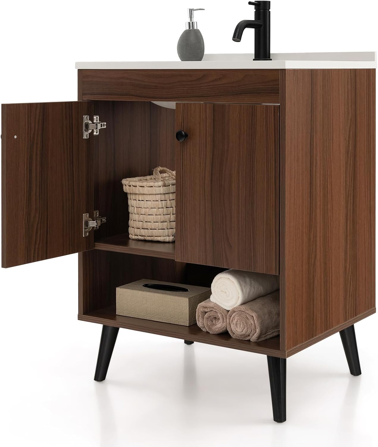 Giantex Bathroom Vanities with Vessel Sink - 25" Bathroom Sink Cabinet ...