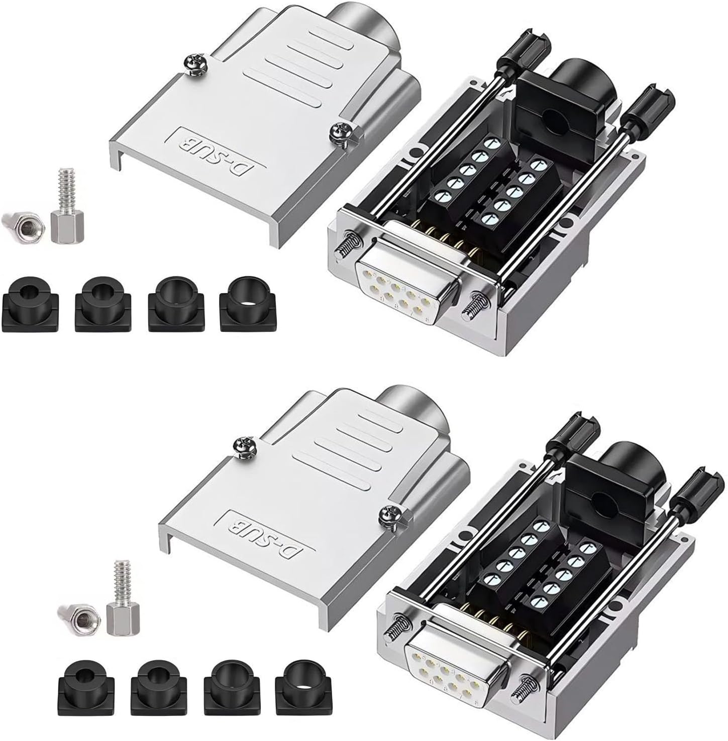 Amazon.com: Willwewon 2PCS DB9 Female Breakout Connector,D-SUB 9-pin ...