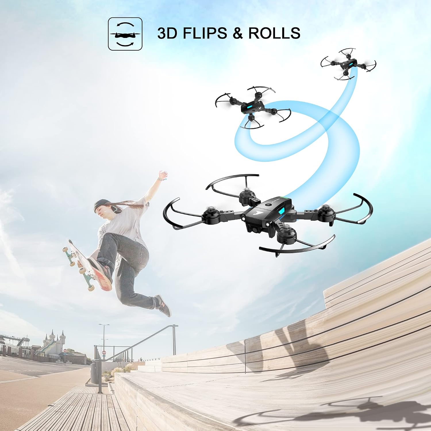 Mini Pocket Drone for Kids with Headless Mode Altitude Hold, One Key ...