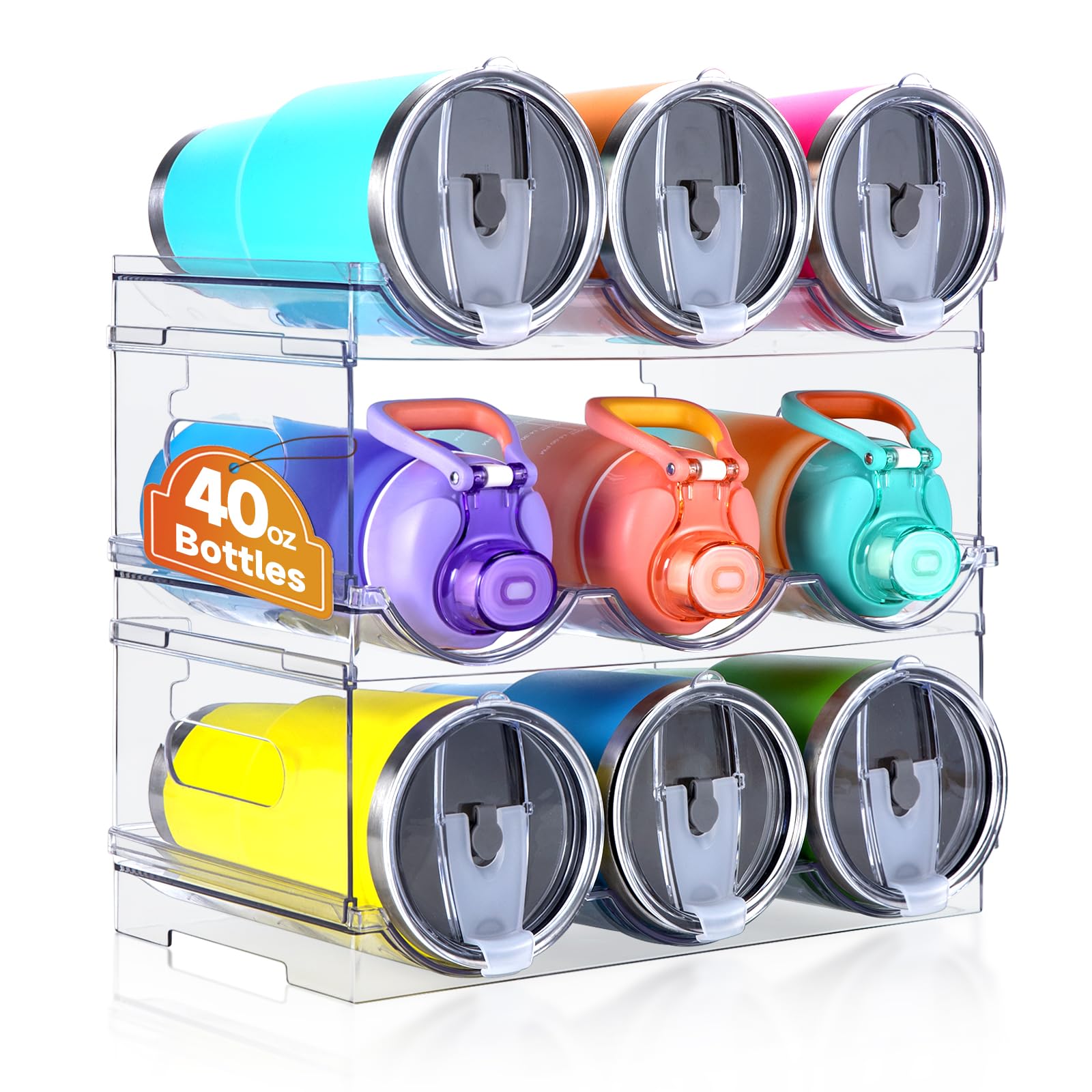 Amazon.com: IROONN Water Bottle Organizer for Cabinet, Large ...