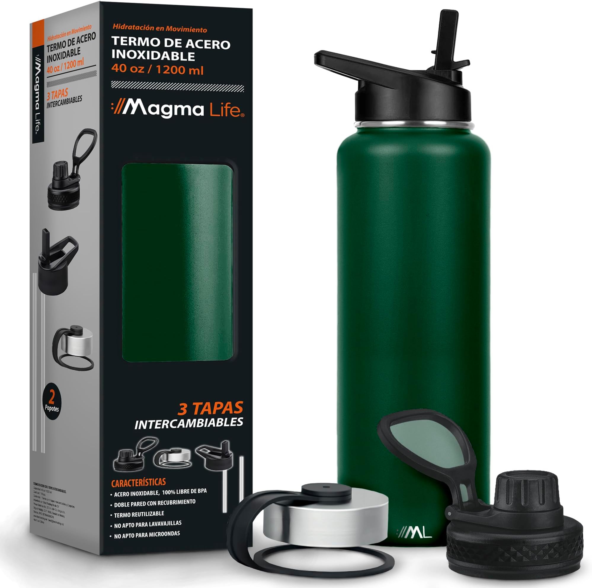 Magma Life Termo para Café y Agua de Acero Inoxidable 40 Oz (1200 ml ...