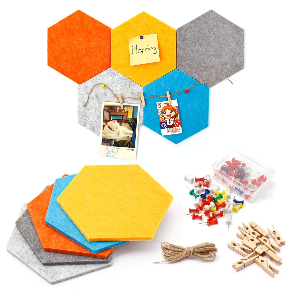 Buy Anladia 10 PCS Hexagon Felt Tile Board Self Adhesive Wall Stickers buy-anladia-10-pcs-hexagon-felt-tile-board-self-adhesive-wall-stickers