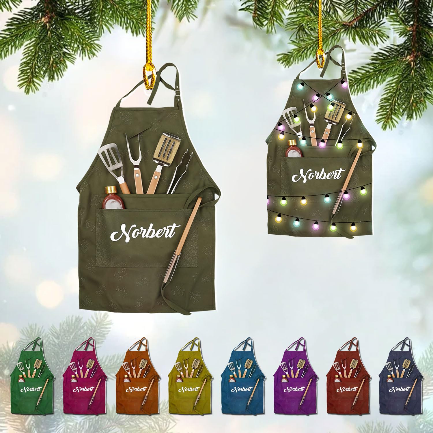 Amazon.com: Personalized Grill Christmas Ornaments, BBQ Grill Ornament ...