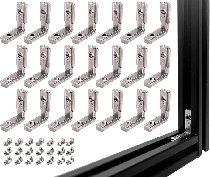 KBNIAN 20pcs Heavy Duty L-Shape T Slot Corner Brackets - 90 Degree ...