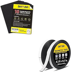 Amazon.com: DIYMAG Magnetic Adhesive Sheets, 2 Rolls Magnetic Strip ...