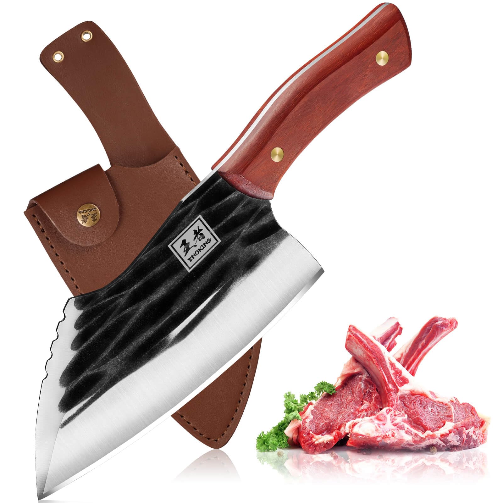 Snapklik.com : Butcher Knife, 7.1-inch High Carbon Steel Meat Cleaver ...